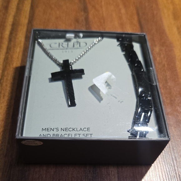 Creed | Accessories | Creed Black Cross Necklace And Bracelet Set Men ...